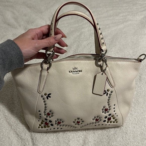 Coach | Bags | Coach White Studded Bag With Western Style Metal ...